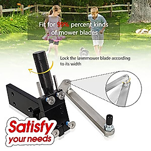 Edicapo Adjustable 15°- 45°Lawn Mower Blade Sharpener Kit for Right and Left Hand Lawnmower Blades - Black