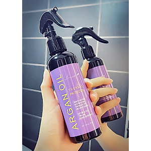 LANVIER Heat Protectant Spray for Hair with Argan Oil (6.8Fl Oz/200ml), Hair Thermal Protector up to 450F from Flat Iron, Curling Iron, Hair Blow Dryer&UV Damage & Breakage Sulfate & Alcohol Free