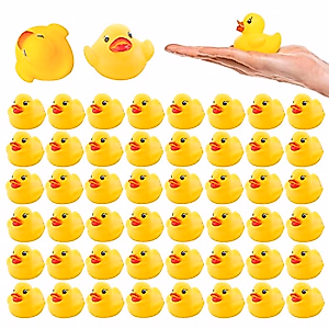 50Pack Mini Rubber Ducks, Rubber Duck Bulk Float Duck Baby Bath Toy, Shower Birthday Party Favors Gift Classroom Summer Beach Pool Party Games