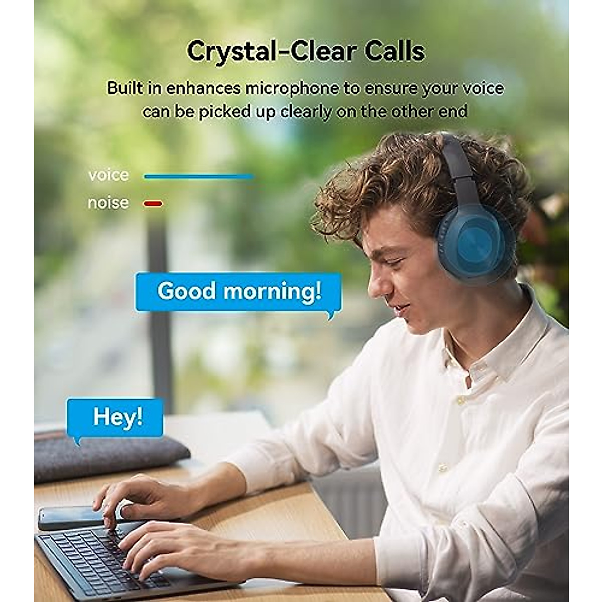 Edifier W600BT Wireless Over-Ear Headphones, Bluetooth V5.1, Crystal Clear Call, 40mm Drivers, 30H Playtime, Connect to 2 Devices, Built-in Microphone, Lightweight, for Travel, Home, Office - Black