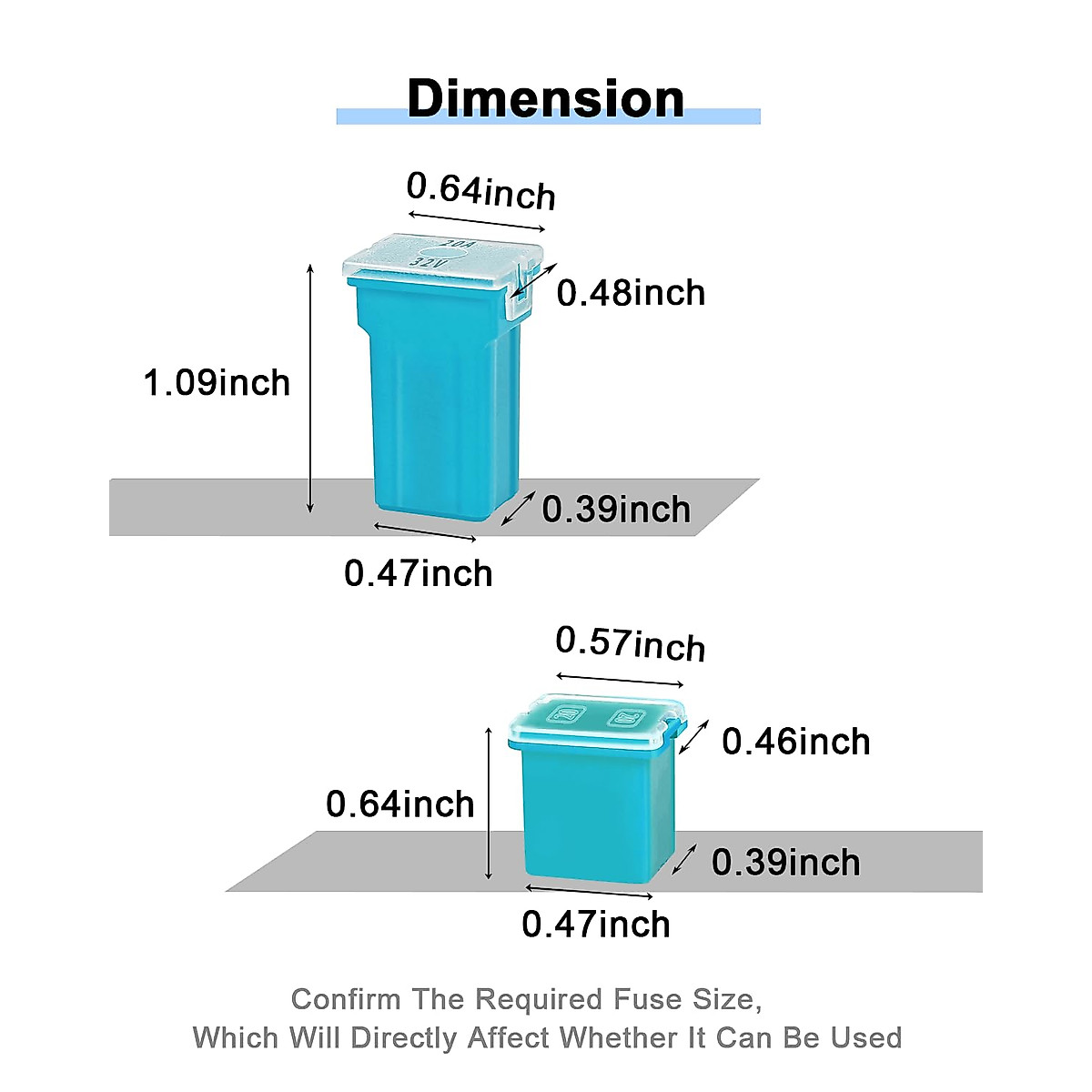 Riseuvo 40 Pcs Car Cartridge Fuses - Automotive Jcase Fuses Assortment Kit Low Profile and Tall/Standard Box Shaped Fuses 20A 30A 40A 50A 60A for RV, SUV, Cars, Boats