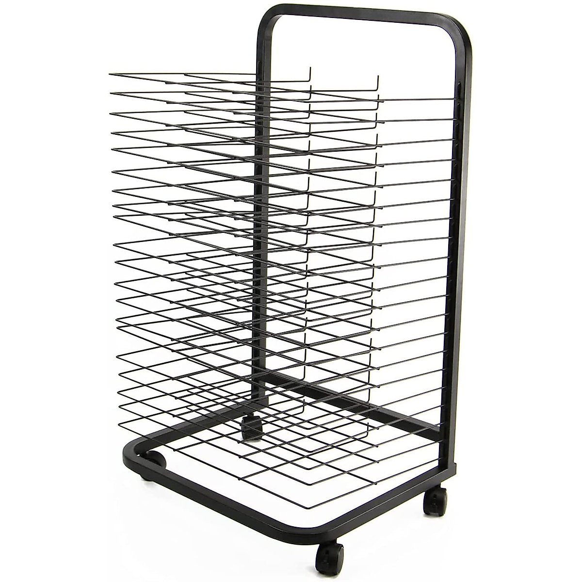 YSCMX Art Drying Rack, Mobile Classrooms Drying Rack with Wire Shelves for Works of Art Studios and Home Use, Drying& Print Racks, Black Powder Coated Finish (Size : 25-Layer)