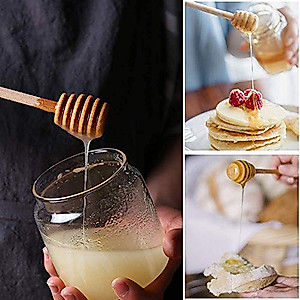 Wood Honey Dipper Sticks - Searea 100Pcs 3Inch Wooden Honey Dipper Stick Wooden Syrup Dippers Honeycomb Sticks Perfect for Drizzling Honey,Maple Syrup,Chocolate, Caramel,Honey Spoons