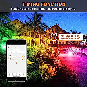 ILC LED Flood Light 80W, 8000LM, Outdoor RGB Color Changing, Smart Floodlights RGBW 2700K Warm White & 16 Million Colors, 20 Modes, Grouping, Timing, IP66 Waterproof (2 Pack)