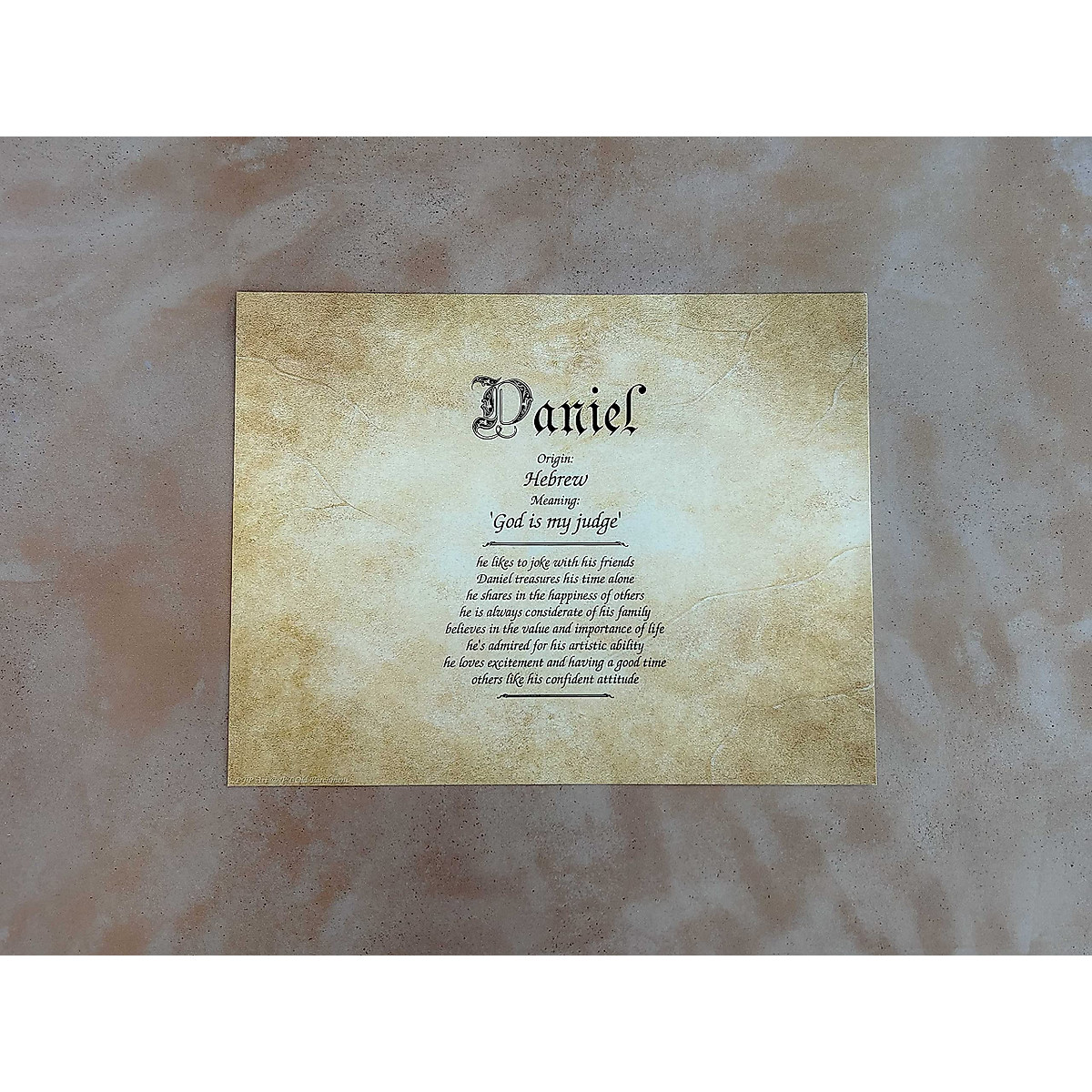 OLD PARCHMENT - Personalized ANY First Name Meaning Keepsake Print 8.5 x 11 | Artwork Home Decor Kids Room Brown 8.5 x 11 Inch