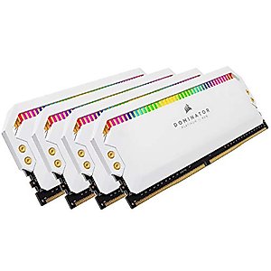 Corsair Dominator Platinum RGB 32GB (4x8GB) DDR4 3200 (PC4-25600) C16 1.35V Desktop Memory - White