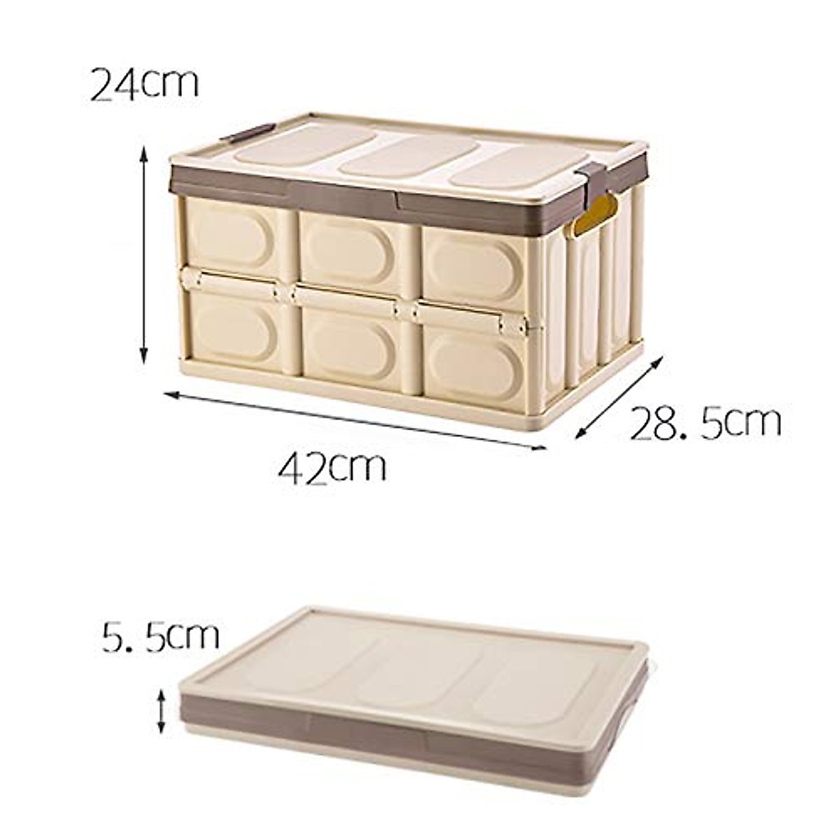 Lidded Storage Bins 2 Pack 30L Collapsible Storage Box Crates Plastic Tote Storage Box Container Stackable Folding Utility Crates for Clothes, Toy, Books,Snack, Shoe, and Grocery Storage Bin