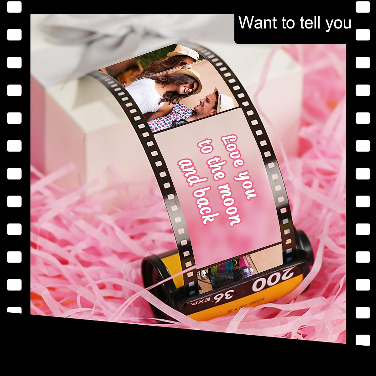 Personalized Custom Photo Picture Camera Film Roll Keychains with Photo Reel Album, Personalized Gifts with MultiPhoto for Women Men