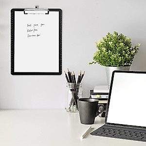 Amazon Basics Plastic Clipboards, Low Profile Clip, Clipboard for classrooms, Offices, Restaurants, Doctor Offices, Black, 2-Pack