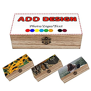 Custom Wooden Storage Box with Lid and Lock, Personalized Design Your Keepsake Box with Picture Text, Add Photo Logo Decorative Wooden Box for Home Decor Storage
