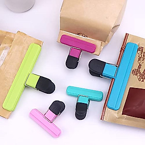 Pack of 15 Chip Clips Large Bag Clips for Chips Plastic Food Clips for Food Packages(5 Large and 10 Small)