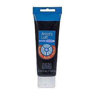 Artist's Loft Metallic Acrylic Paint, 4 oz. (Metallic Black)