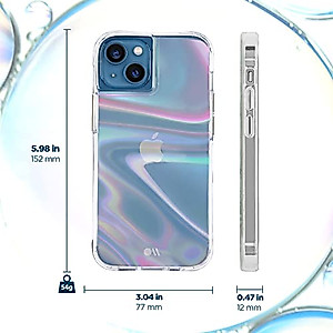Case-Mate iPhone 13 Case - Soap Bubble [10FT Drop Protection] [Wireless Charging Compatible] Luxury Cover with Iridescent Swirl Effect for iPhone 13 6.1", Anti-Scratch, Shock Absorbing Materials