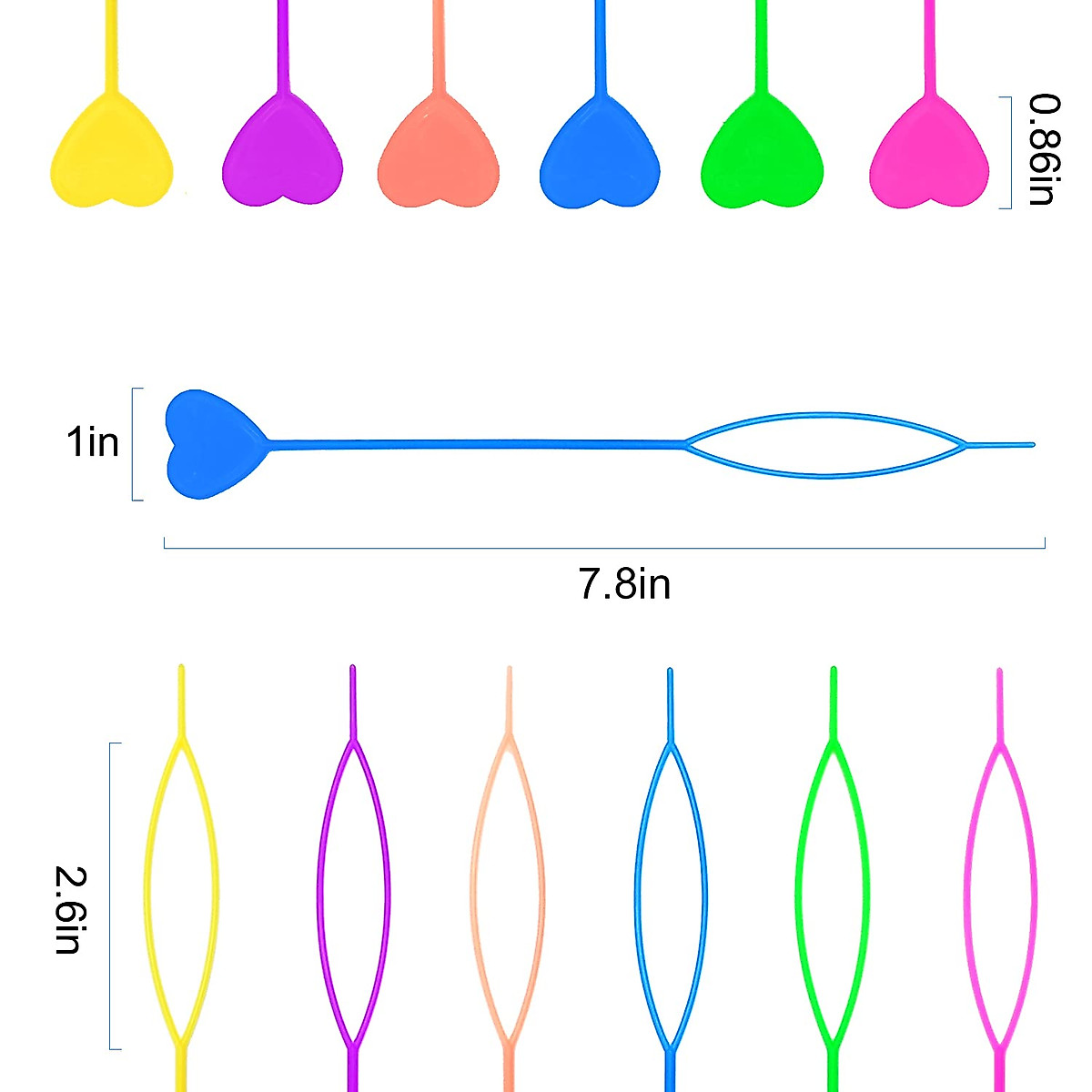 Hoyols Quick Hair Beader for Loading Beads Braid Stringer Hair Beading Tools Kit Ponytail Maker Styling Magic Topsy Tail for Kids Girls Colorful (12pcs Multi Color)