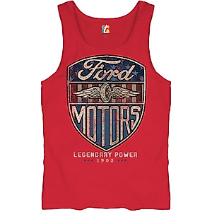 Ford Motors Legendary Power Tank Top Automotive Licensed Men's Top Red XX-Large