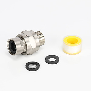 NearMoon Shower Head Swivel Ball Adapter - Solid Brass Shower Connector Ball Joint Adjustable Universal Shower Arm Extension Component (Brushed Nickel)