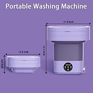 Portable Washing Machine,13L Folding Mini Washer with 3 Modes Deep Cleaning of underwear,baby clothes,Foldable Washing Machine for Apartments,Dorm,Camping,RV,Travel Laundry