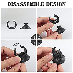 POPETPOP 10Pcs Aquarium Heater Suction Cups Suckers Clips Holders Clamps for Fish Tank Black