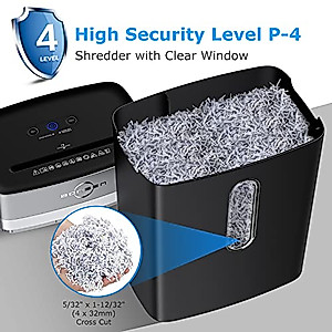 BONSEN 12-Sheet Crosscut Paper Shredder for Home Office, 52dB, P-4, Large 6-Gal Bin, 10-Min Non-Stop Running, Credit Card/Staple Shredder for Home