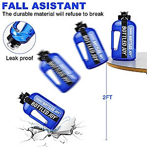 DUNDUN BOTTLED JOY, 32 oz water bottles,BPA-Free Plastic Water Bottles with Times to Drink, Food-Safe Jug with Handle, Ensure You Drink Enough Water Daily (16 oz blue)