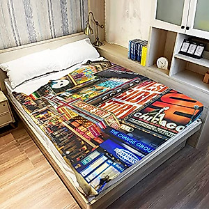 HommomH 60" x 80" Blanket Throw Comfort Thin Soft Air Conditioning Times Square Theater District