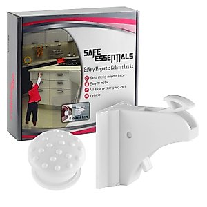 Safe Essentials-8 Pack-Magnetic Cabinet Locks Baby Safety, Invisible, No-Tools Required Assembly, Comes with Extra 3M Adhesive Strips