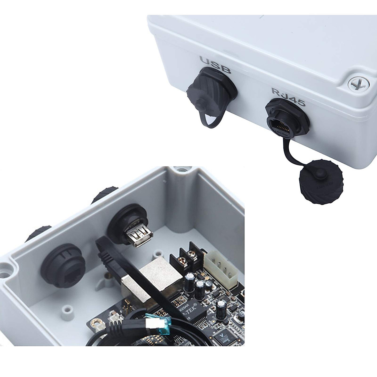 Waterproof RJ45 Connector, Female to Female Waterproof Ethernet Coupler, Panel Mount, IP68 Ethernet LAN Cable Coupler Outdoor Adapter Weatherproof Connection for CAT 6, CAT 5, CAT 5E, Cat7 (6-Pack)