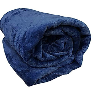 Home Must Haves Ultra Soft Lightweight Fleece Microfiber Full Size Warm Cozy Plush Premium Bed Throw Blanket, Navy Flannel