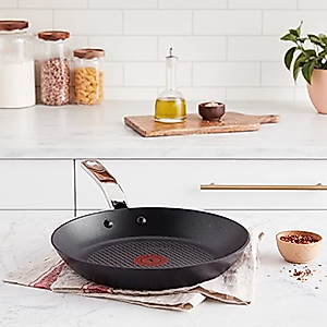 T-fal C51705 ProGrade Titanium Nonstick Thermo-Spot Dishwasher Safe PFOA Free with Induction Base Fry Pan Cookware, 10-Inch, Black -