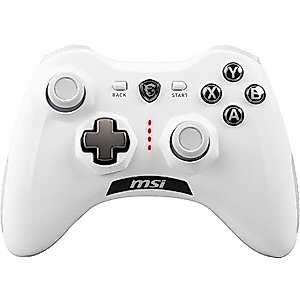 MSI Force GC30V2 White Wireless Gaming Controller, Dual Vibration Motors, Dual Connection Modes, Interchangable D-Pads, Compatible with PC & Android