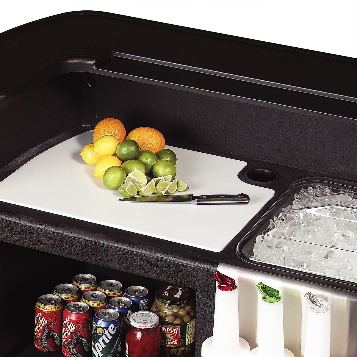 Carlisle FoodService Products Maximizer Portable Travel Bar Table with Locking Casters for Catering, Buffets, Restaurants, Ldpe, 56 X 26.5 X 48.5 Inches, Black