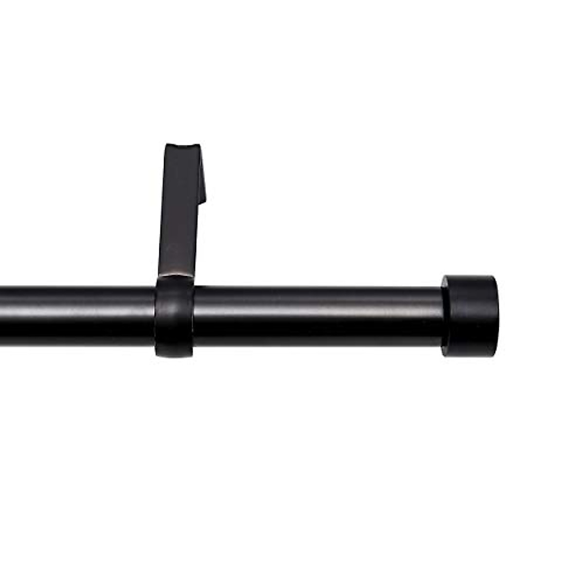Umbra Cappa Curtain Rod, Includes 2 Matching Finials, Brackets & Hardware, 36 to 66-Inches, Black