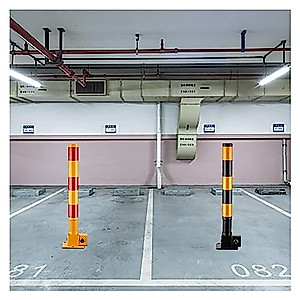 RONGQI Car Parking Space Lock Bollard Lockable Folding Security Post with Flexible Spring Collision Avoidance Bollard Parking Post with Keys (Color : Yellow-red, Size : 600x60mm)