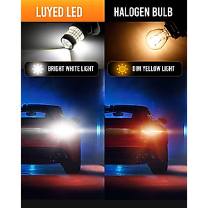 LUYED 3157 LED Bulb Turn Signal Light 1800 Lumens Super Bright 3056 3156 3057 3057K 3157 4157 LED Bulbs with Projector for Tail Lights Backup Reverse Lights,Xenon White,Pack of 2