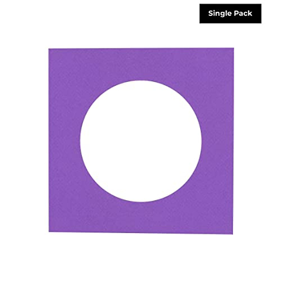 21x21 Mat Bevel Cut for 17x17 Photos - Precut Purple Circle Shaped Photo Mat Board Opening - Acid Free Matte to Protect Your Pictures - Bevel Cut for Family Photos, Pack of 1 Matboard Show Kit With