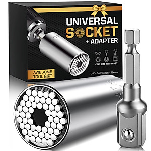 Stocking Stuffers White Elephant Christmas Gifts for Adults Men-Super Universal Socket Tools for Him Teens, Wrench Set Unscrew Any Bolt-Silver