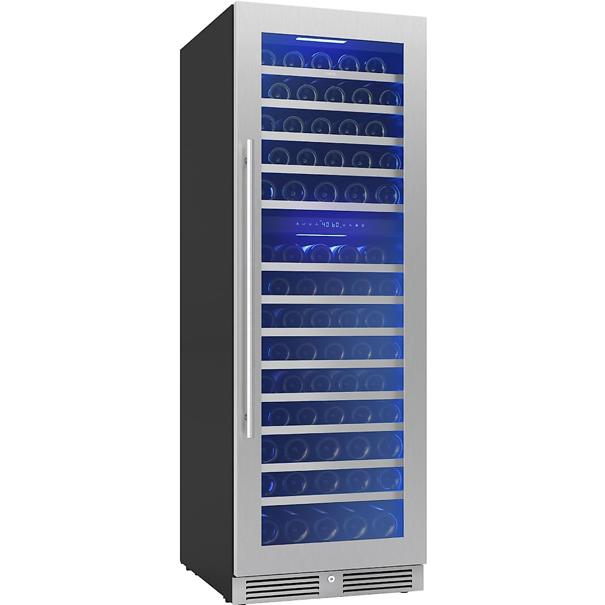 Zephyr Presrv 24" Wine Fridge Full Size Dual Zone - Wine Cooler Cellars Large Cabinet Wine Refrigerator Home Bar Chiller Freestanding with French Glass Door - 138 Bottles 750 ml