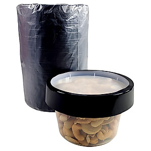 PACTOGO Black Shrink Bands - Fits Round Plastic Soup/Deli Containers Sizes 8-32 Ounces - Tamper Evident Seals (Pack of 250)