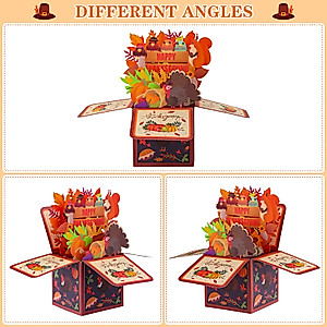 D4DREAM Thanksgiving Turkey Pop Up Card for Kids 3D Happy Thanksgiving Greeting Cards with Envelope Fall Pumpkin Greeting Cards for Autumn Party Family Friends Mother Grandma Thank You Celebration