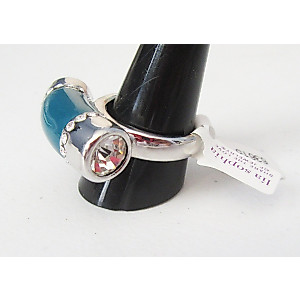 Lia Sophia Jewelry Queue Cut Crystals Ring in Siliver RV$78 Size 8