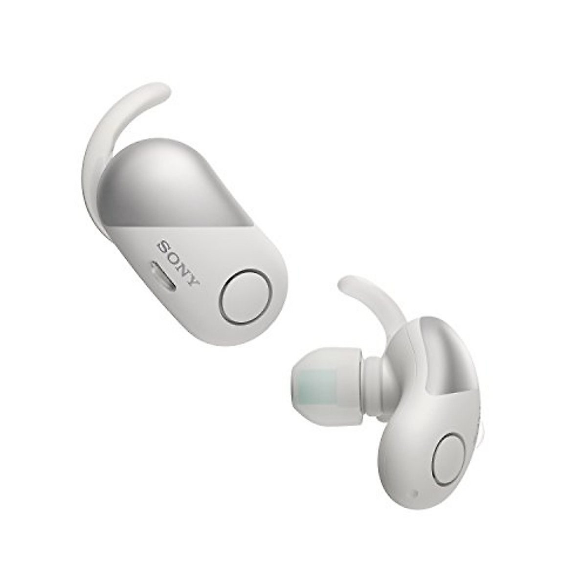 Sony WF-SP700N/W True Wireless Splash-Proof Noise-Cancelling Earbuds with Built-In Microphone (White), 5 x 2.4 x 6 inches