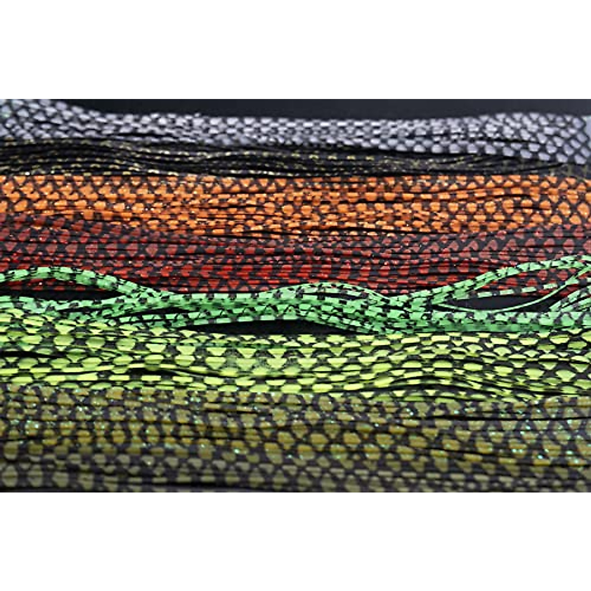 20Pc 10Colours Fishing Jig Lures Mixed Colors DIY Silicone Whole Sheet Skirts for Jig Lures Regular Skirt Colours with Fly Tying Material Free Rubber Band CMB3#