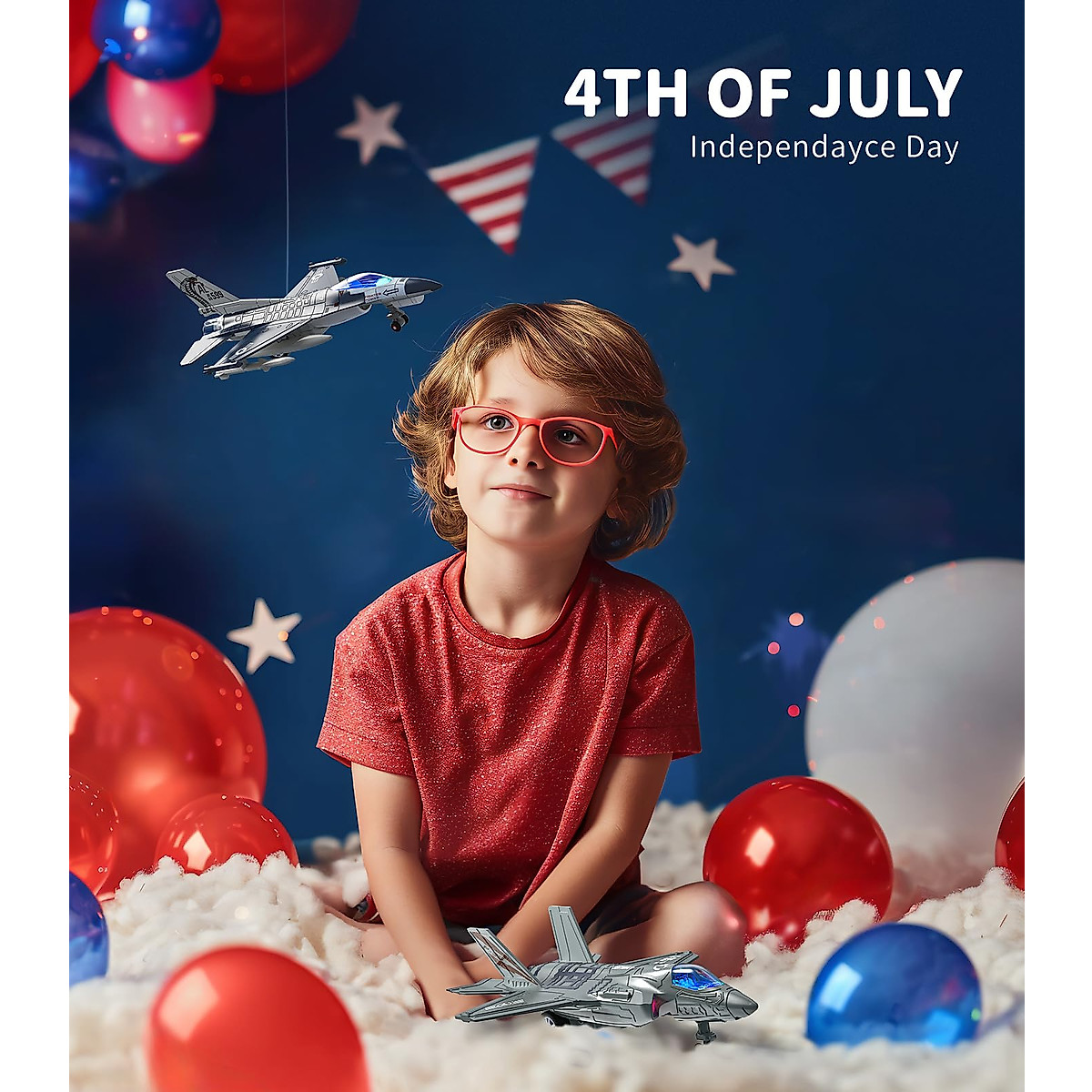 Geyiie Airplane Toys for Kids, Army Fighter Jet Diecast Plane Toys Helicopter for Boys Grils, Pull Back Airplanes with Light, Air Transport Toy Bomber Outdoor Gifts for Toddler Age 3-8 Gifts