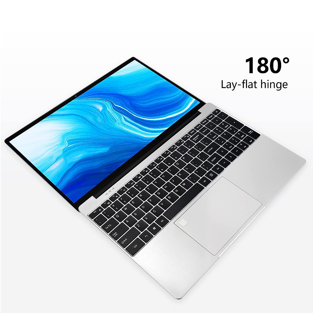 VGKE C15 Windows 11 Laptop 15.6" FHD, Full Size Backlit Keyboard with Fingerprint Reader, Intel Celeron N5095 Processor Quad-Core, 12GB RAM DDR4, 256GB SSD(Silver)