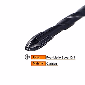 uxcell 2 Pcs Glass Concrete Drill Bit,Masonry Drill Bits Set Carbide Tip for Glass, Brick, Tile, Concrete, Plastic and Wood with Size 3mm