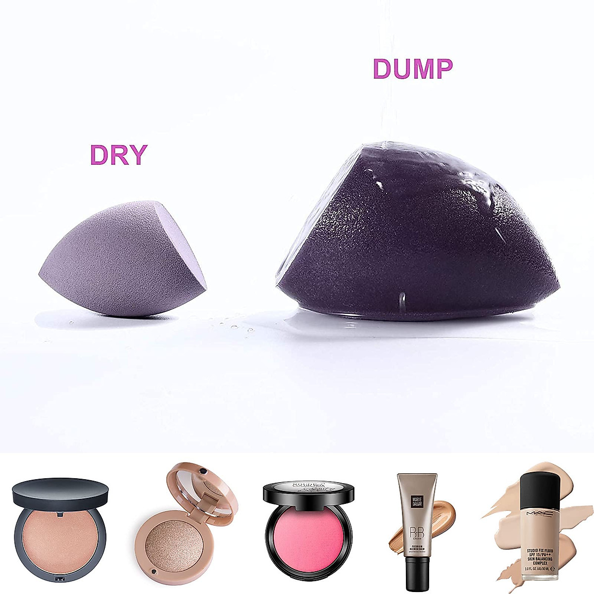 XMOSNZ Makeup Brushes 15pcs Make up Brushes Crystal Handle Highlighter Makeup Foundation Makeup Make Up Brush Sets Eyebrow Brush Professional with 4 Makeup Sponge