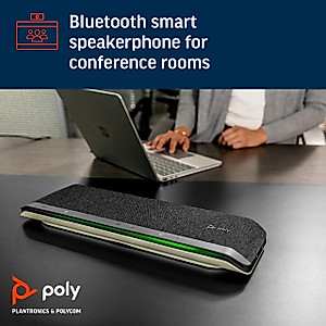 Poly - Sync 60 Smart Speakerphone for Conference Rooms (Plantronics) - Connect to PC/Mac via Combined USB-A/USB-C Cable, Smartphones via Bluetooth - Works with Teams (Certified), Zoom & More