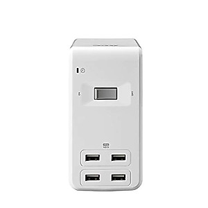 APC Desk Mount Power Station PE6U4W, U-Shaped Surge Protector with USB Ports (4), Desk Clamp, 6 Outlet, 1080 Joules