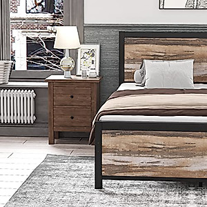 Twin Size Bed Frame with Headboard and Footboard, Farmhouse Twin Metal Platform Bed Frame with Strong Slat Supports Mattress Foundation, No Box Spring Needed, Noise Free, Under Bed Storage, Twin