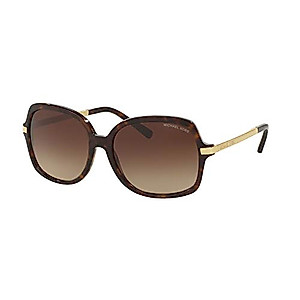 Michael Kors MK2024 ADRIANNA II Square 310613 57M Dark Tortoise/Brown Gradient Sunglasses For Women + BUNDLE With Designer iWear Eyewear Kit